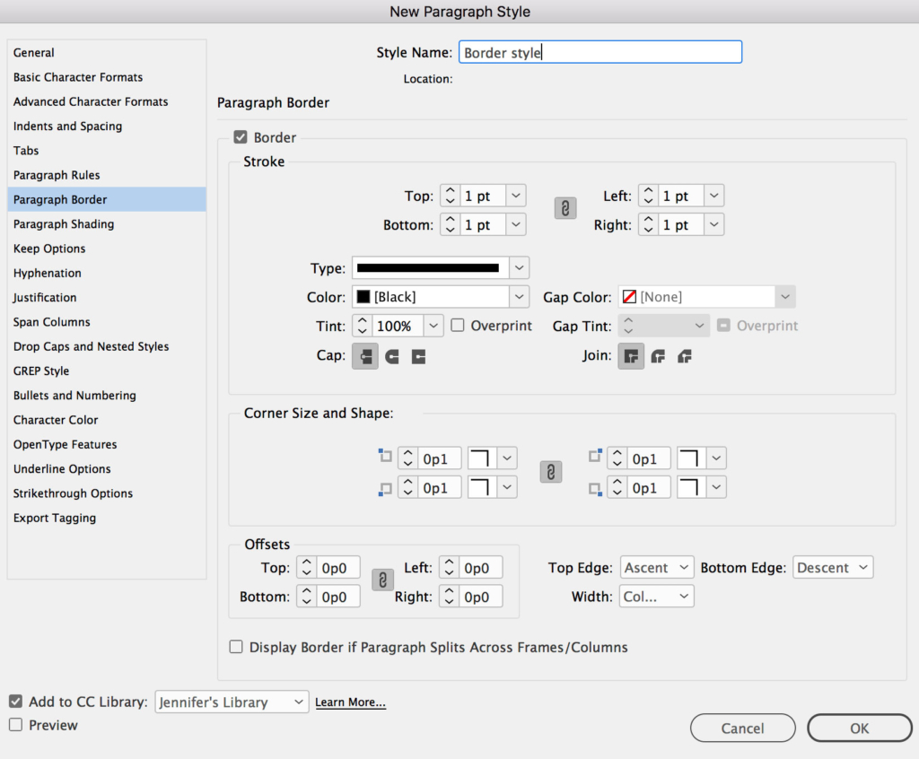 Paragraph Borders in InDesign CC2018 | Flux Consulting